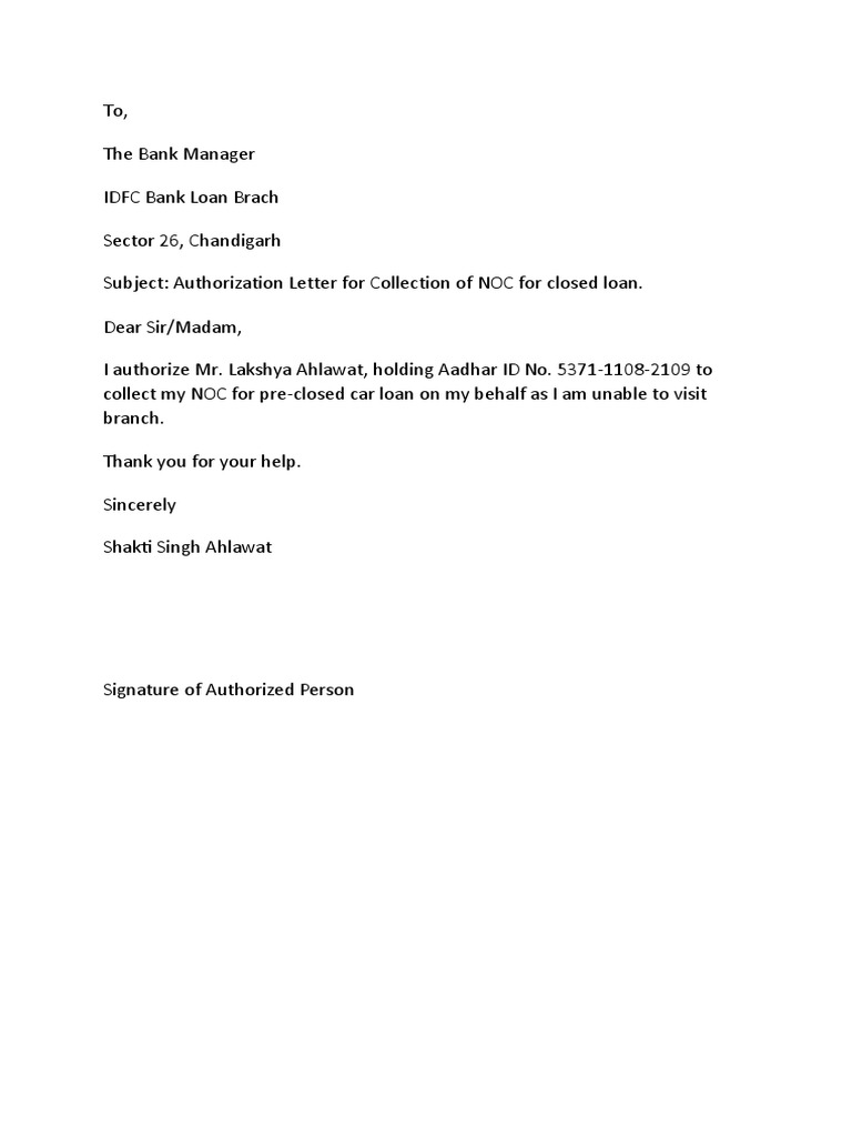 Authority Letter | PDF