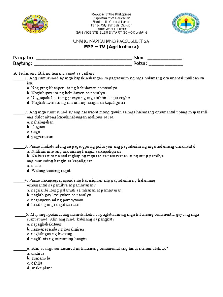 1ST QUARTER EPP Agri | PDF