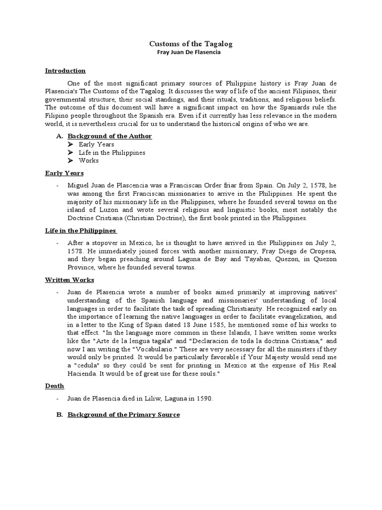 RPH Customs-of-the-Tagalog | PDF