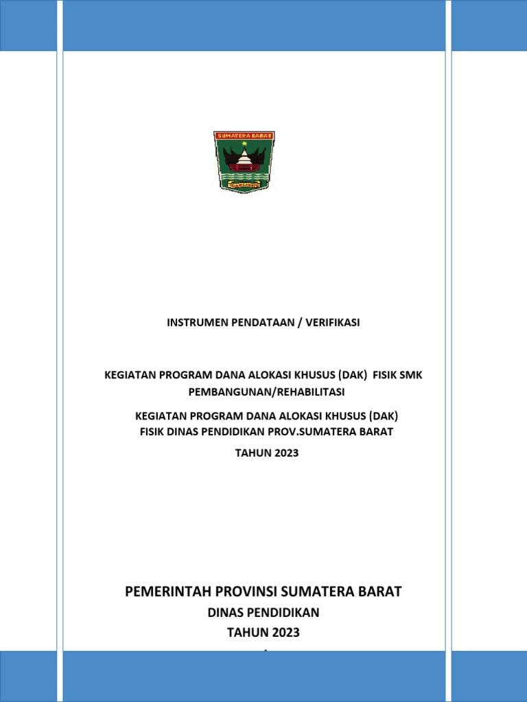 Instrumen Verifikasi SMK Dak 2023 | PDF