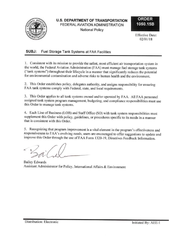FAA Aviation Fuel Storage Regulations | PDF | Resource Conservation And ...