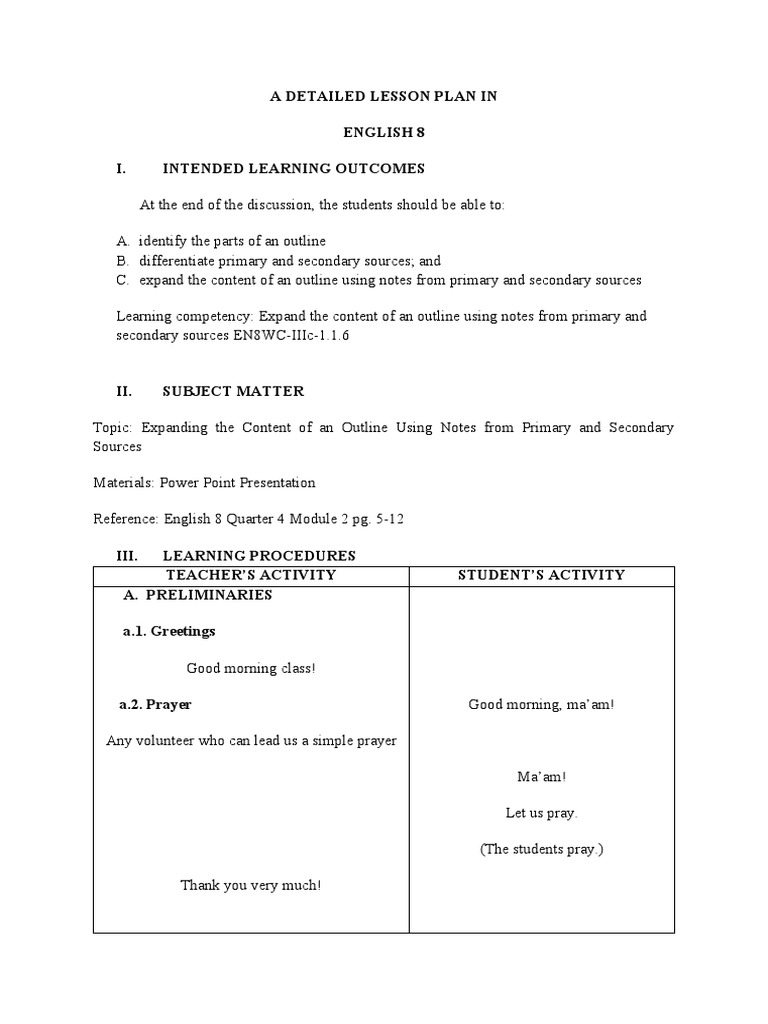 A Detailed Lesson Plan in Module 2 | PDF | Cognition | Human Communication