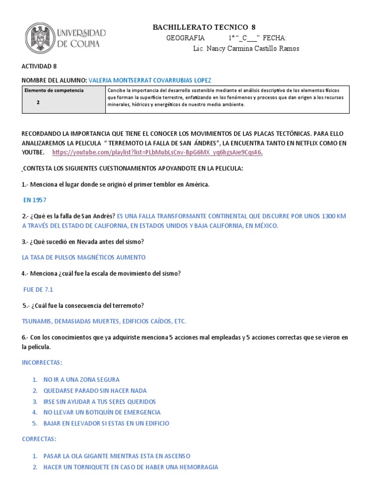 Geo 8 Analisis de Pelicula | PDF | Temblores | Tsunami