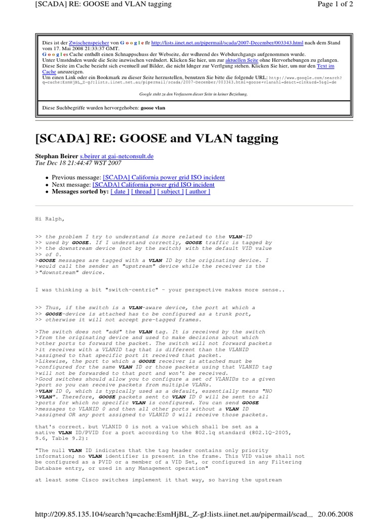 GOOSE and VLAN tagging_GOOD | PDF | Computing | Network Architecture