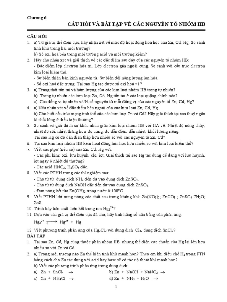 Chuong 6. Nguyen To Nhom IIB - CH&BT | PDF