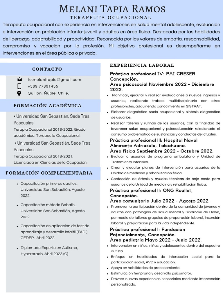 CV Melani Tapia | PDF