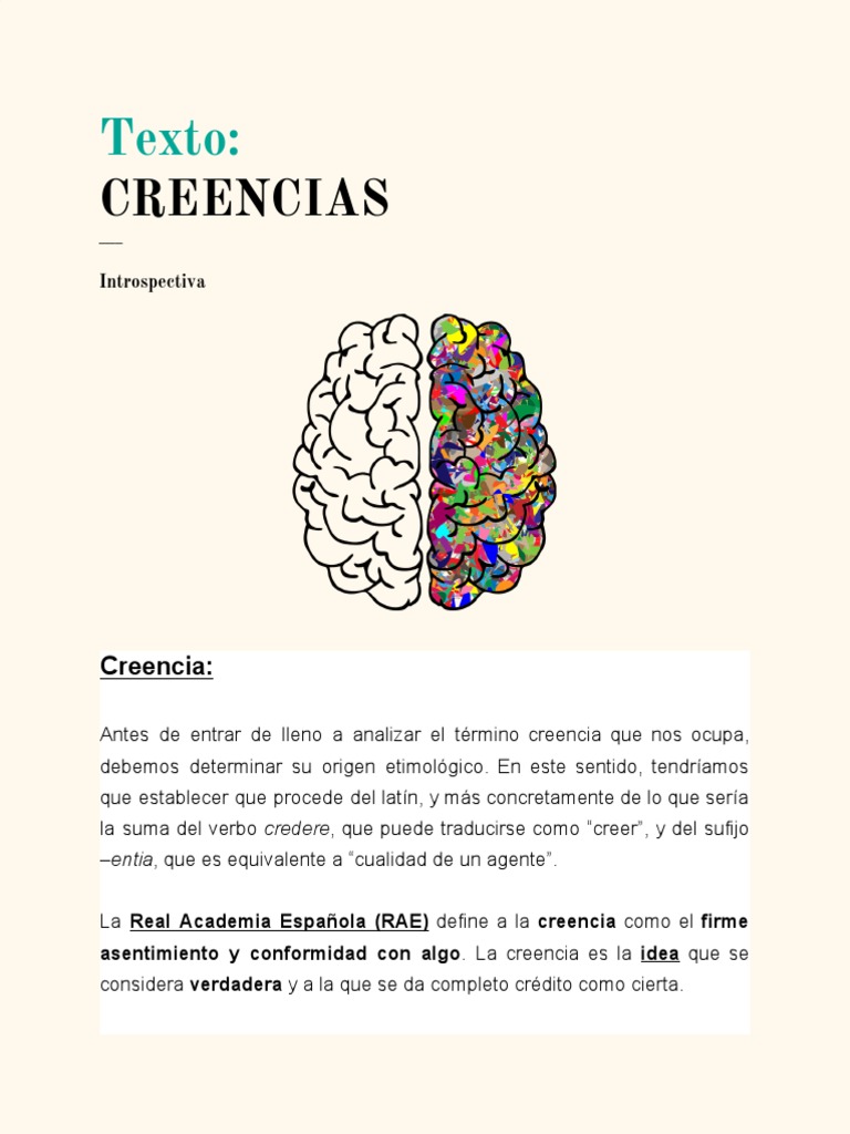 Definición y Origen de Creencias | PDF | Pensamiento | Verdad