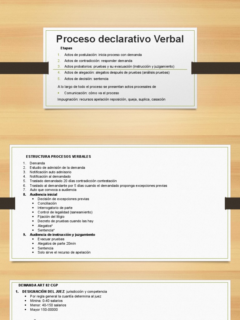 Corte 2 - Procesos Declarativos Verbales | PDF | Mandato | Demanda judicial