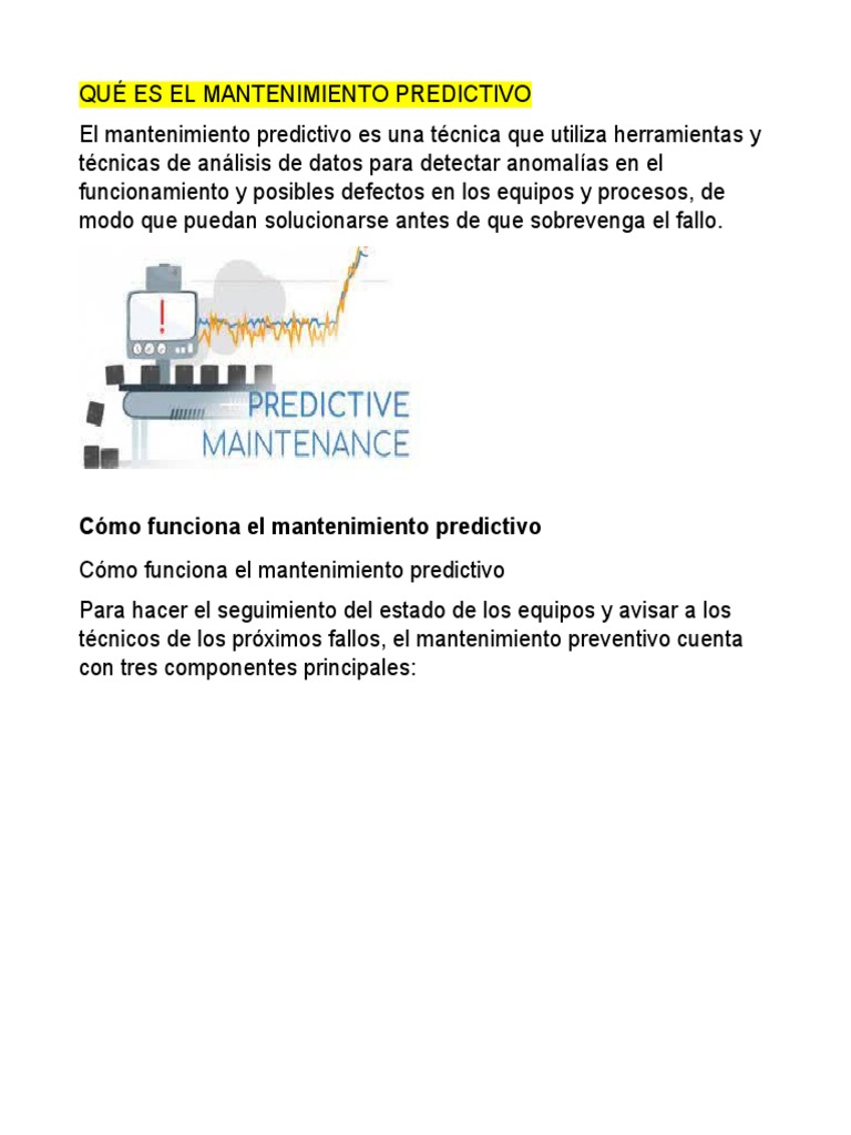 Qué Es El Mantenimiento Predictivo | PDF