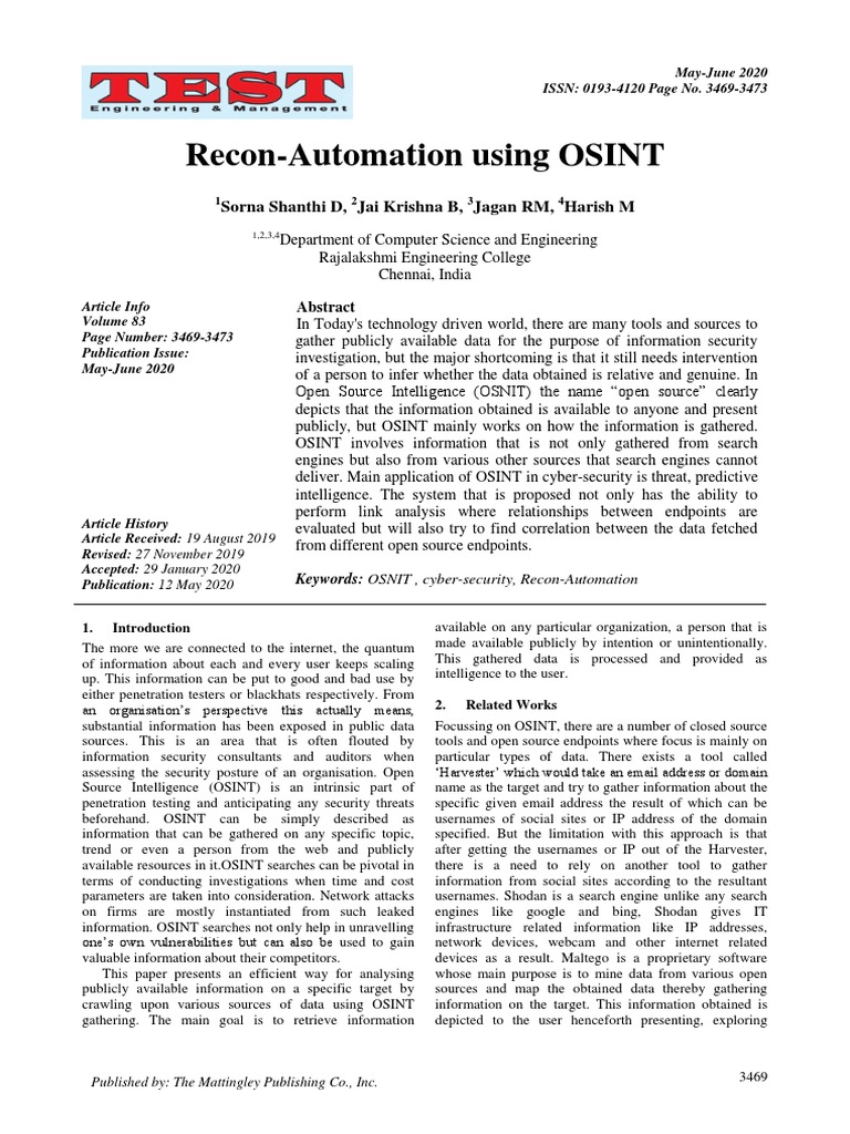 Recon Automation Using OSINT | PDF | Domain Name System | Internet ...