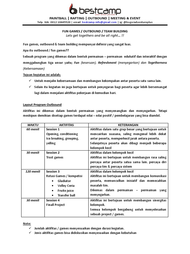 Program FRT Bestcamp | PDF