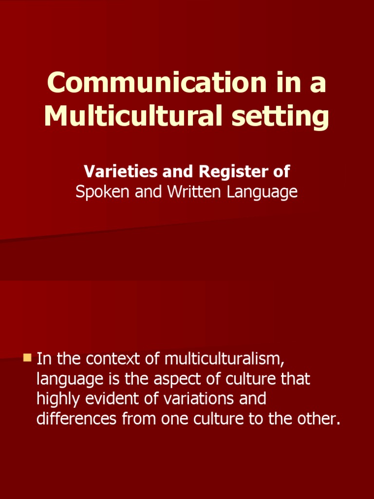 Communication in Multicultural Setting | PDF