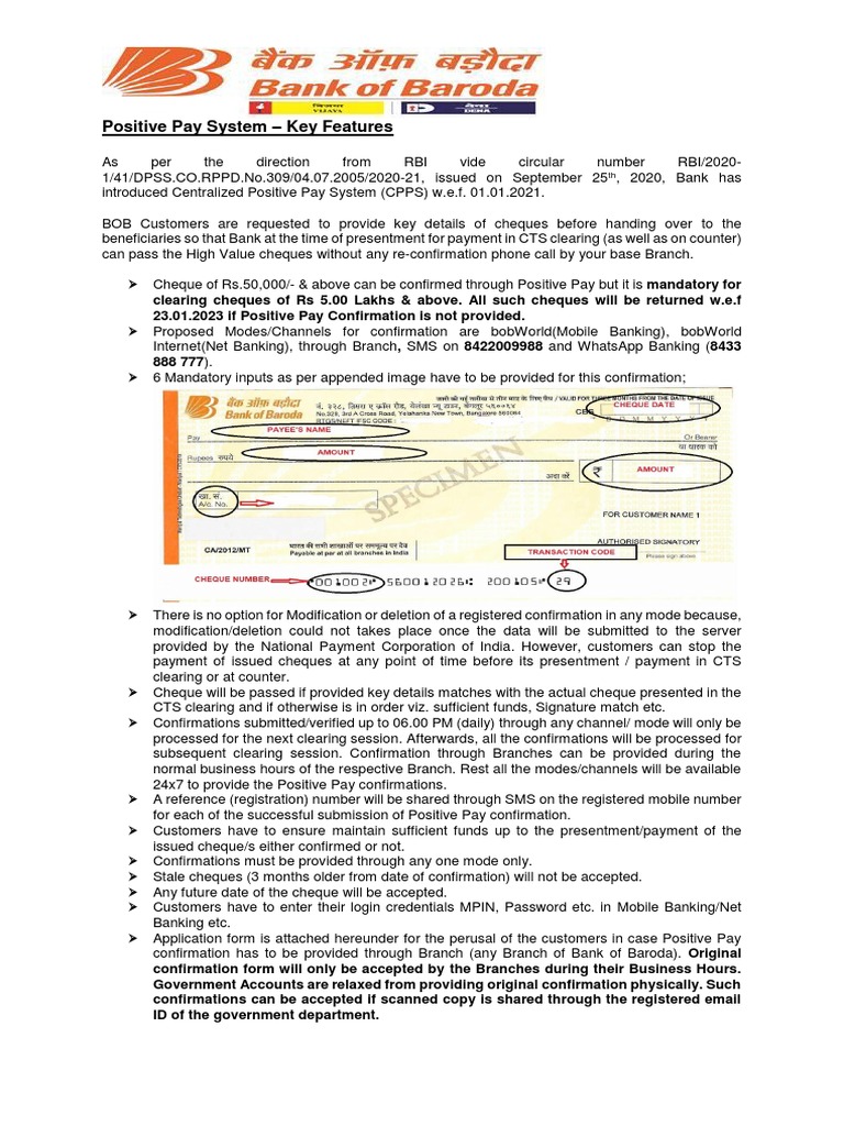 Positive Pay Key Features 12 13 | Download Free PDF | Cheque | Payments