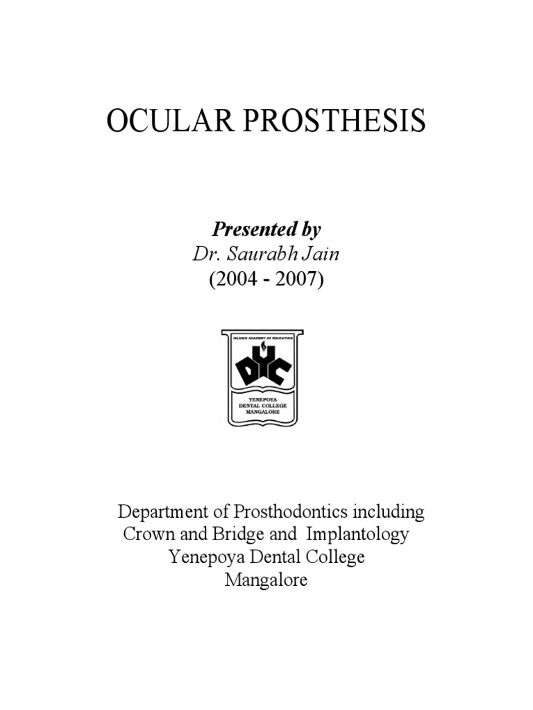 Ocular Prosthesis | PDF | Human Eye | Dental Implant