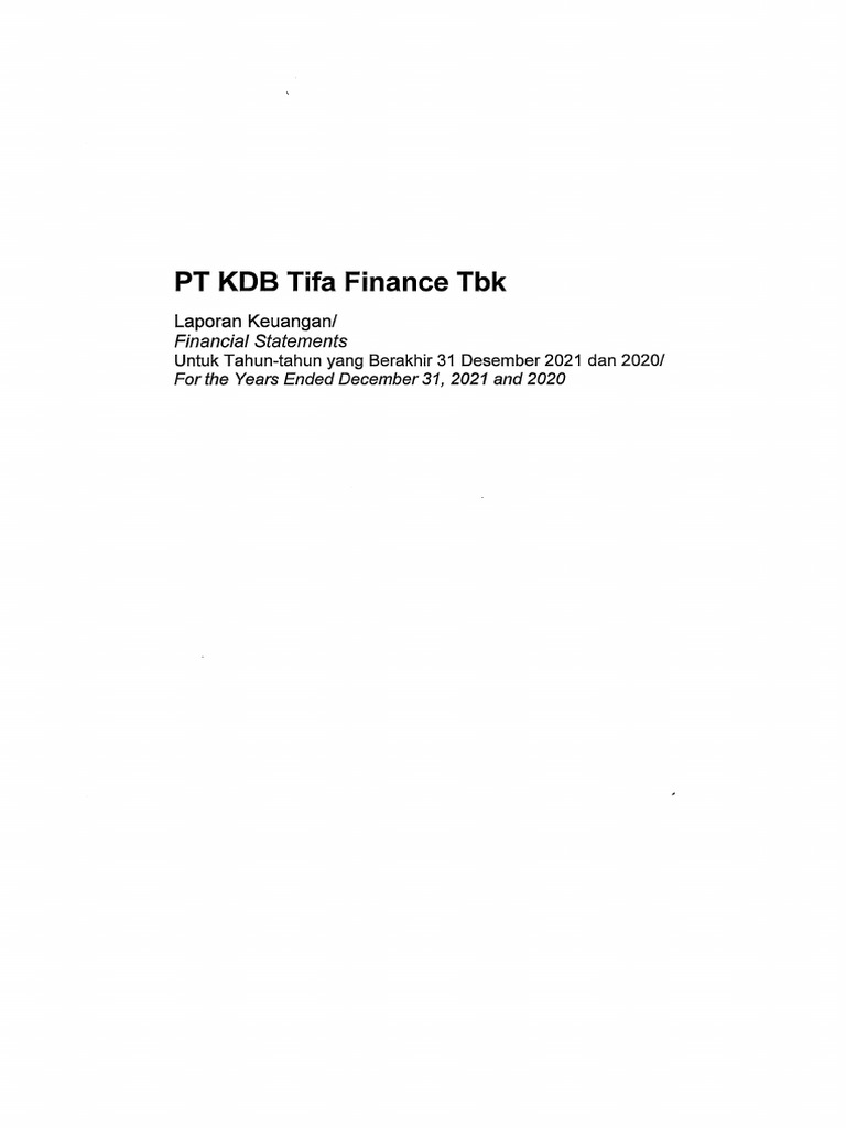 Report Final KDB Tifa Finance Tbk | PDF