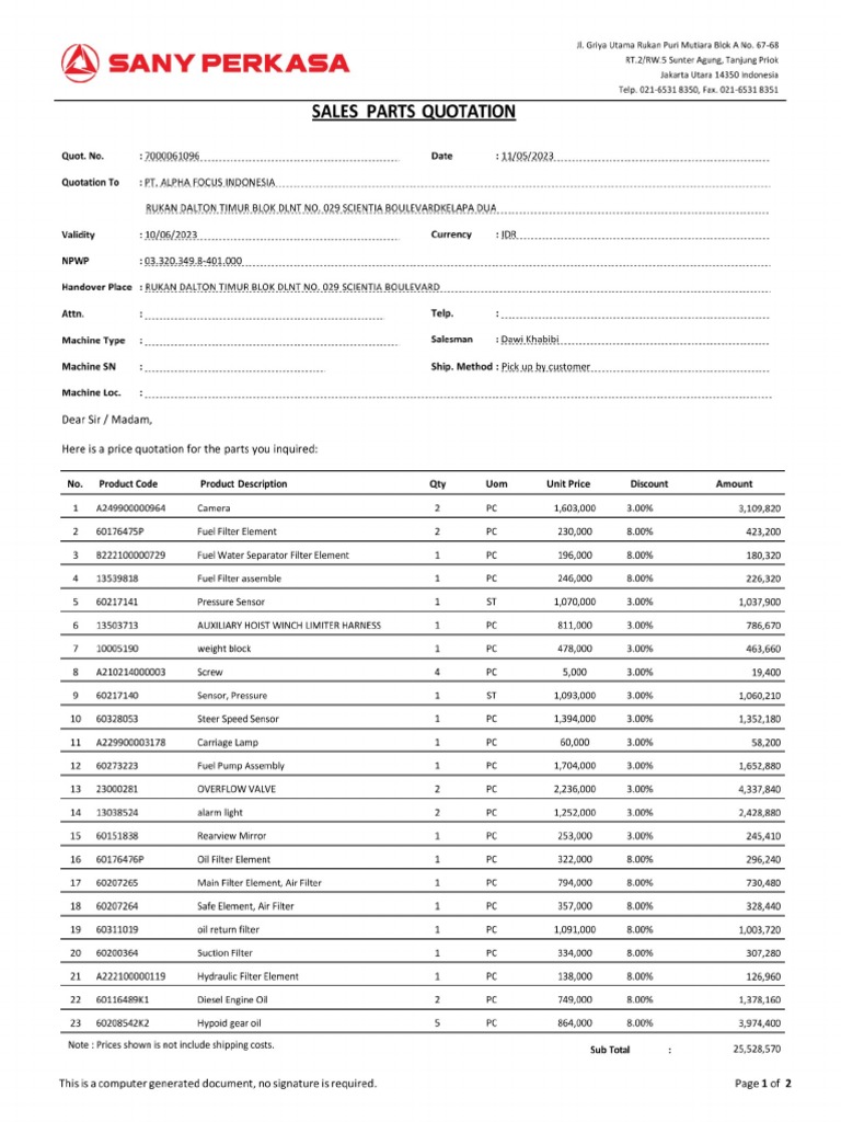 7000061096, Pt. Alpha Focus Indonesia | PDF