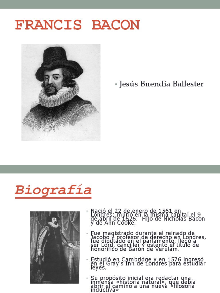 Biografía y Filosofía de Francis Bacon | PDF | Francis Bacon | Teorías ...