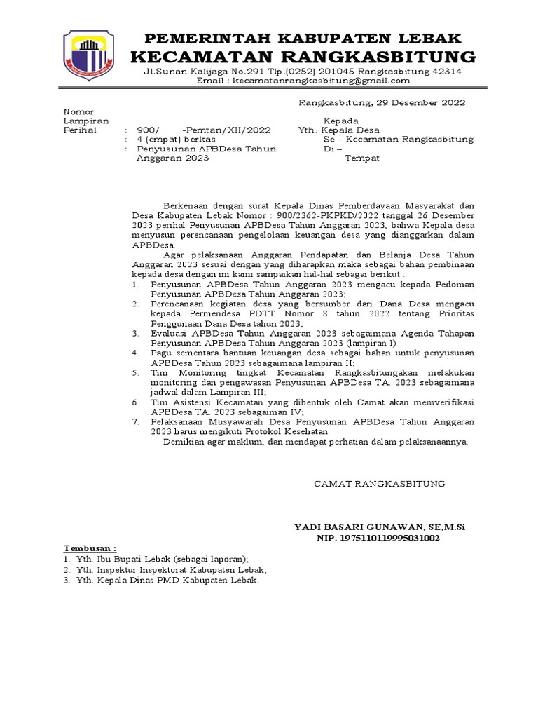 Penyusunan APBDesa TA 2023 | PDF