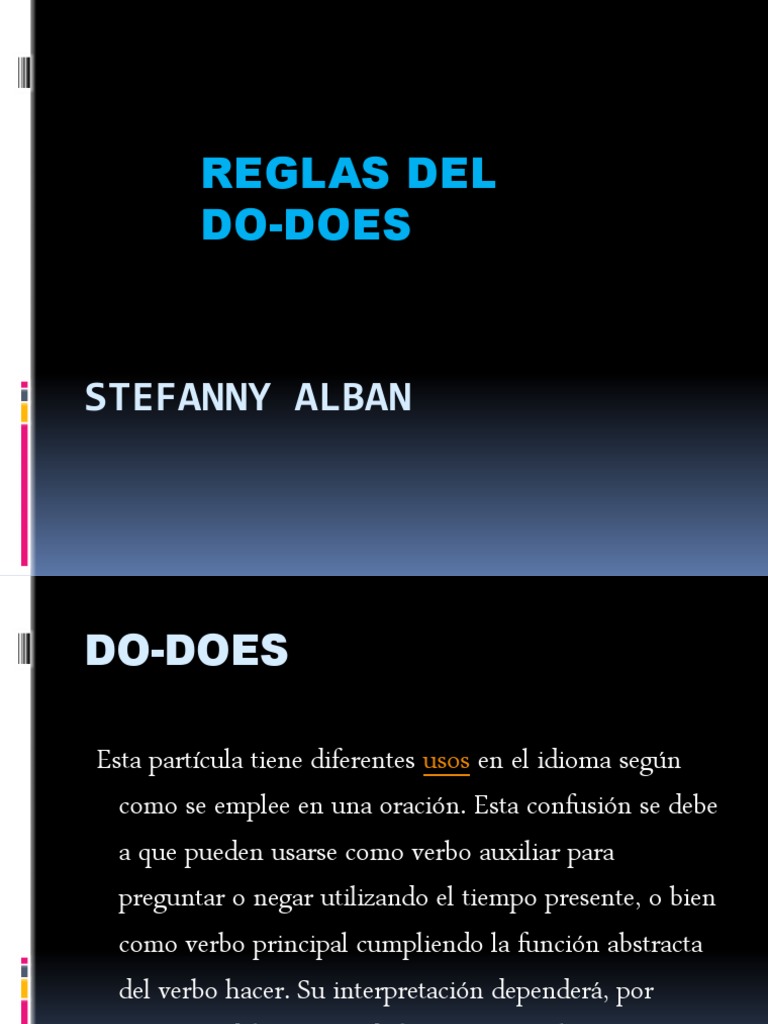 Ingles Reglas Del Do-Does | PDF