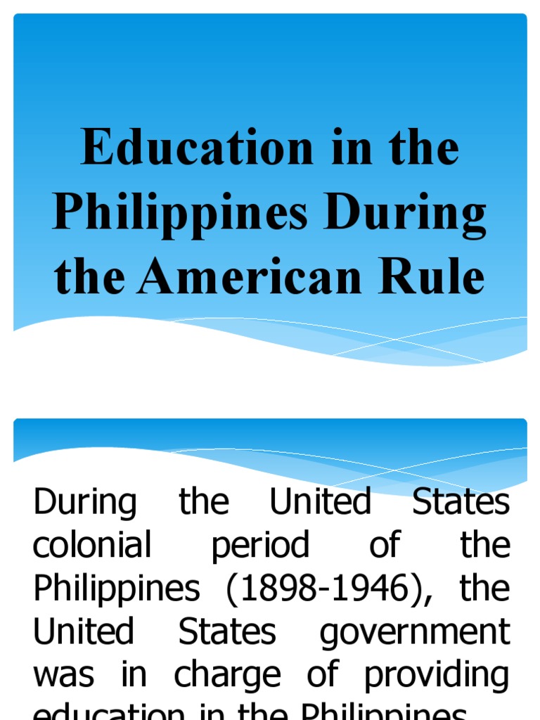 Education in The Philippines During The American Rule | PDF | Philippines