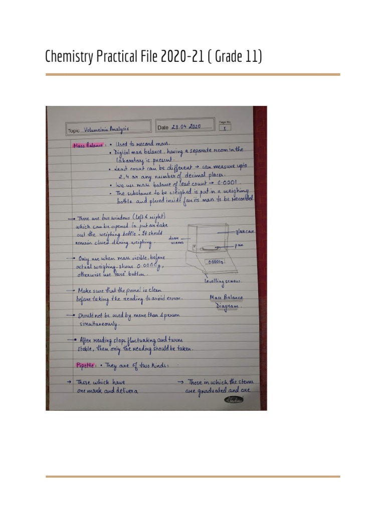Chemistry Practical File | PDF