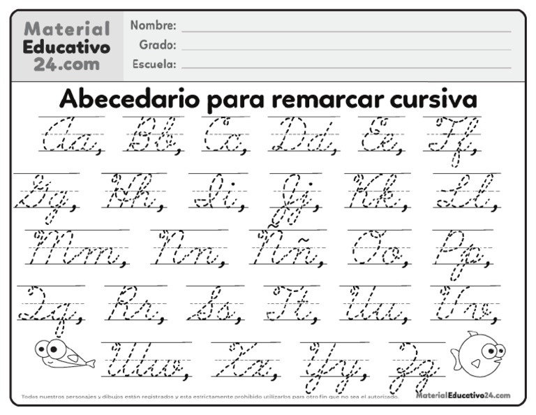 Abecedario para Remarcar Cursiva | PDF