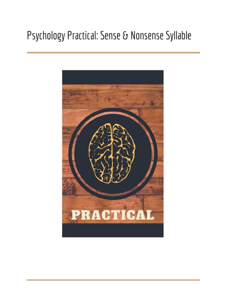 Psychology Theory and Practical Notebook | PDF