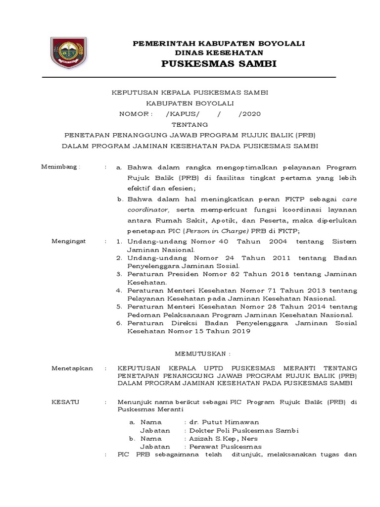 SK Program Rujuk Balik | PDF