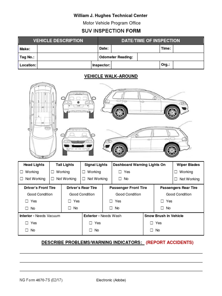SUV InspectionForm (04 17) | PDF