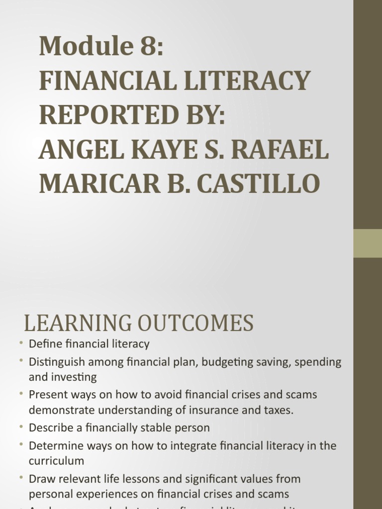Financial Literacy Module Guide | PDF