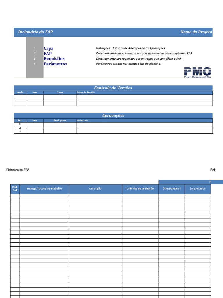 Dicionario Da EAP Com Requisitos | PDF