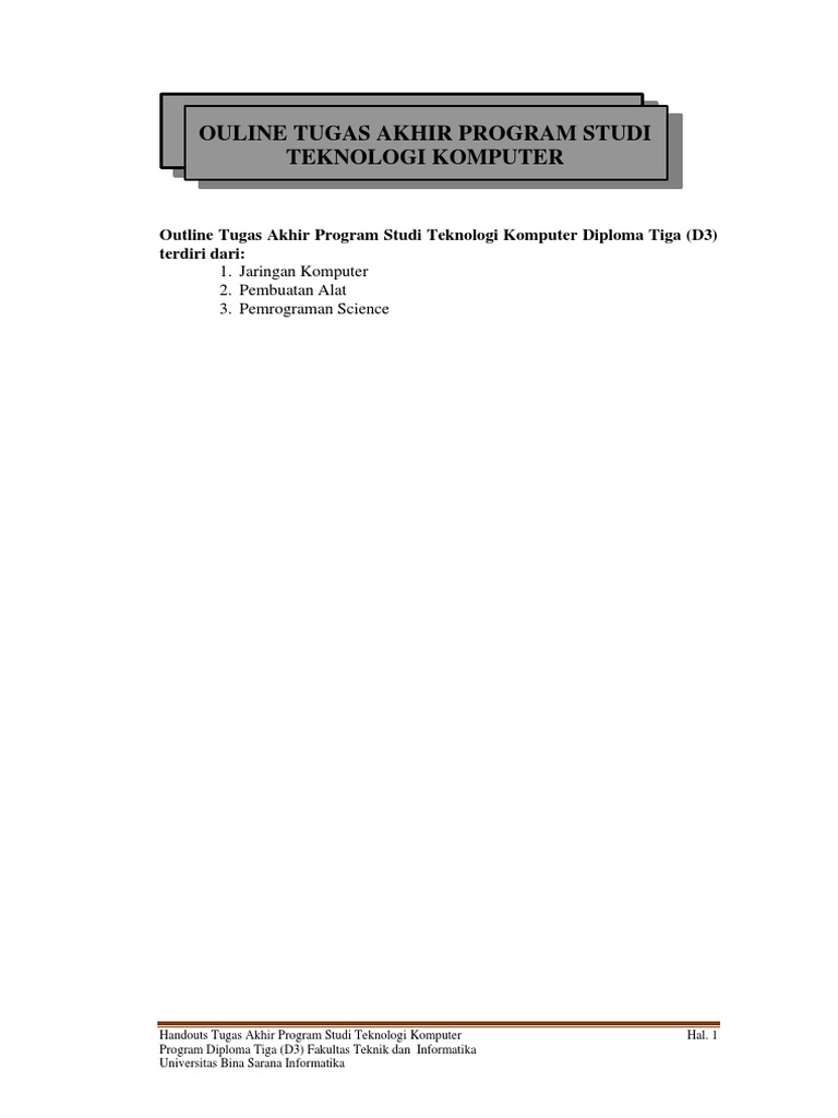Outline TK - Jaringan Komputer | PDF
