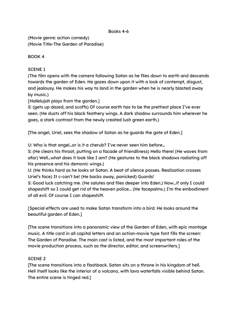 Paradise Lost Script | PDF