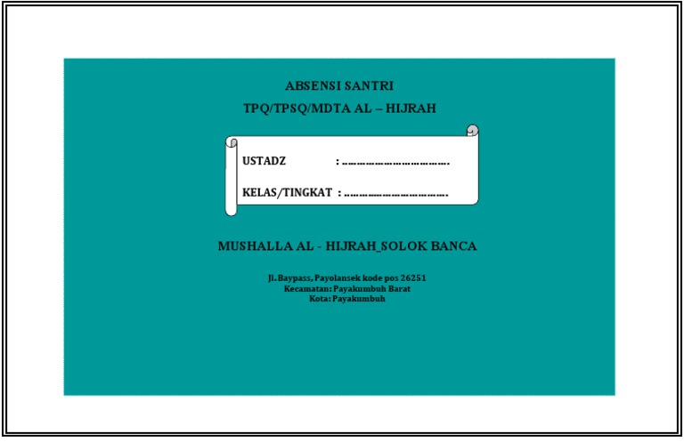 Cover Absen Santri Tpa 29 Des 2021 | PDF