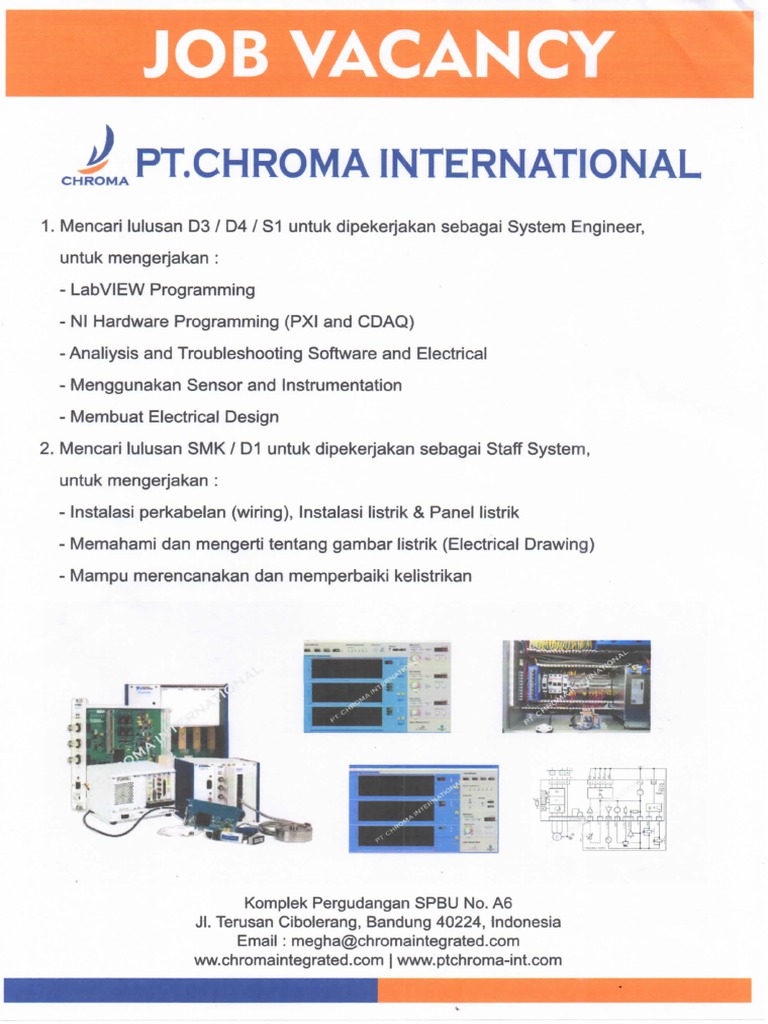 Lowongan Kerja PT Chroma International | PDF