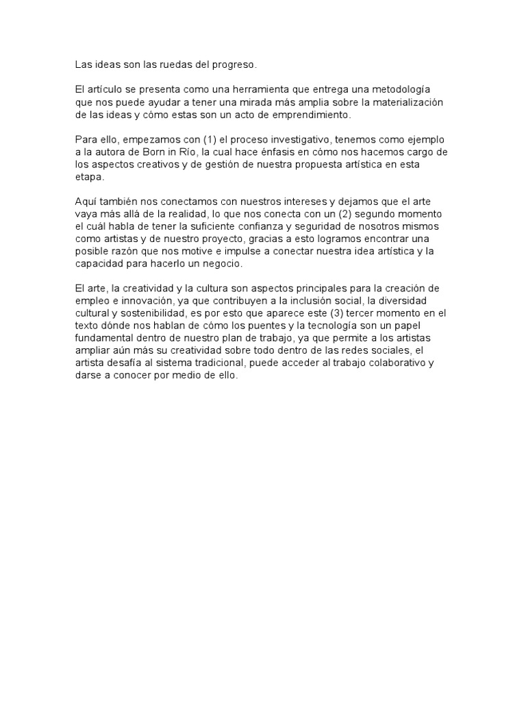 Las Ideas Son Las Ruedas Del Progreso | PDF