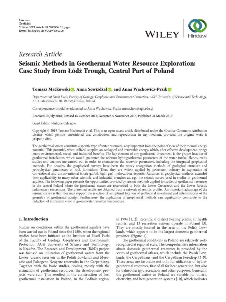 Seismic Methods in Geothermal Water Resource Exploration | PDF ...