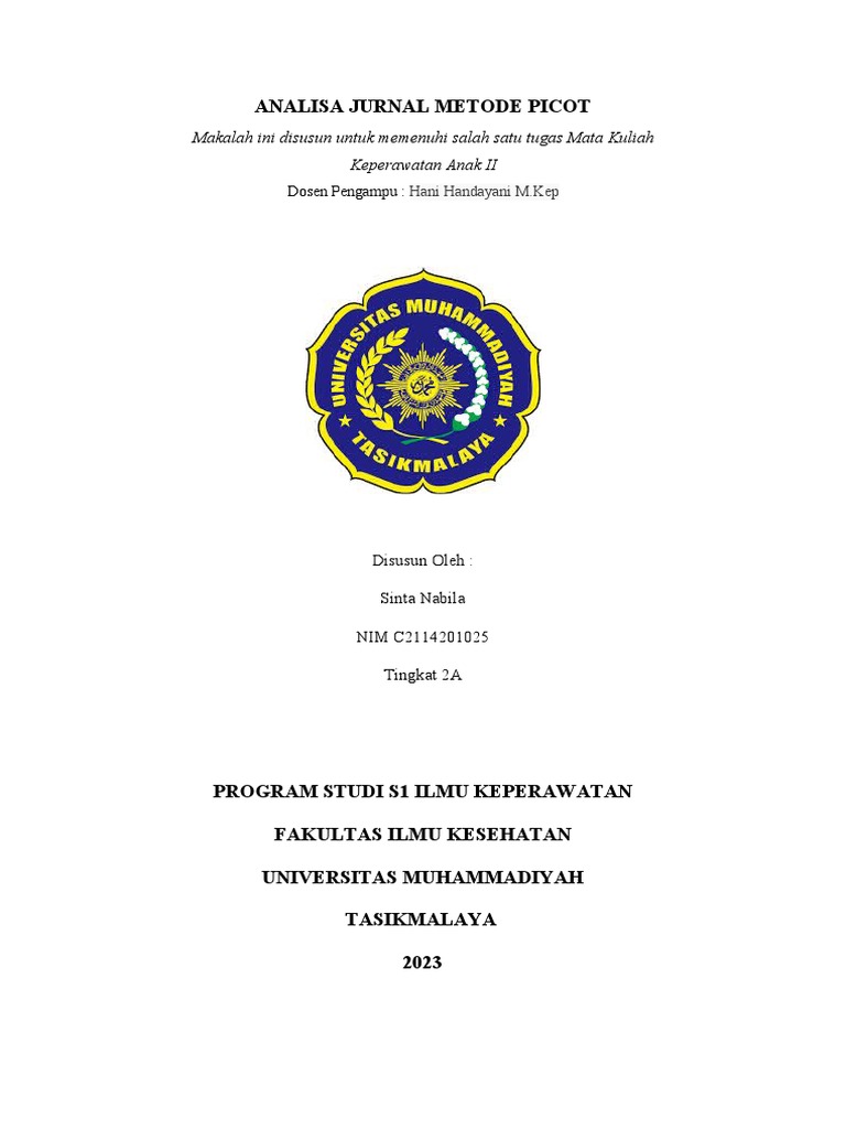 Analisa Jurnal PICOT - Sinta Nabila - C2114201025 - 2A | PDF