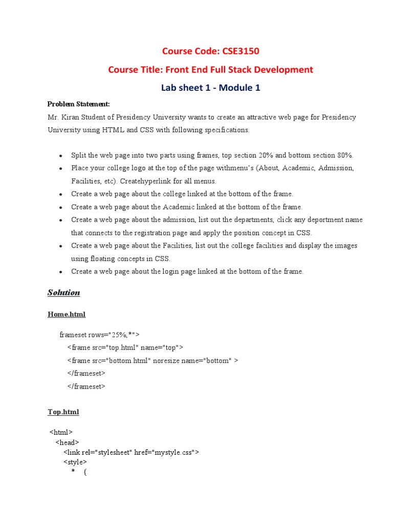 Lab Sheet 1-2 | PDF | World Wide Web | Internet & Web Lab Sheet 1-2 | PDF | World Wide Web | Internet & Web