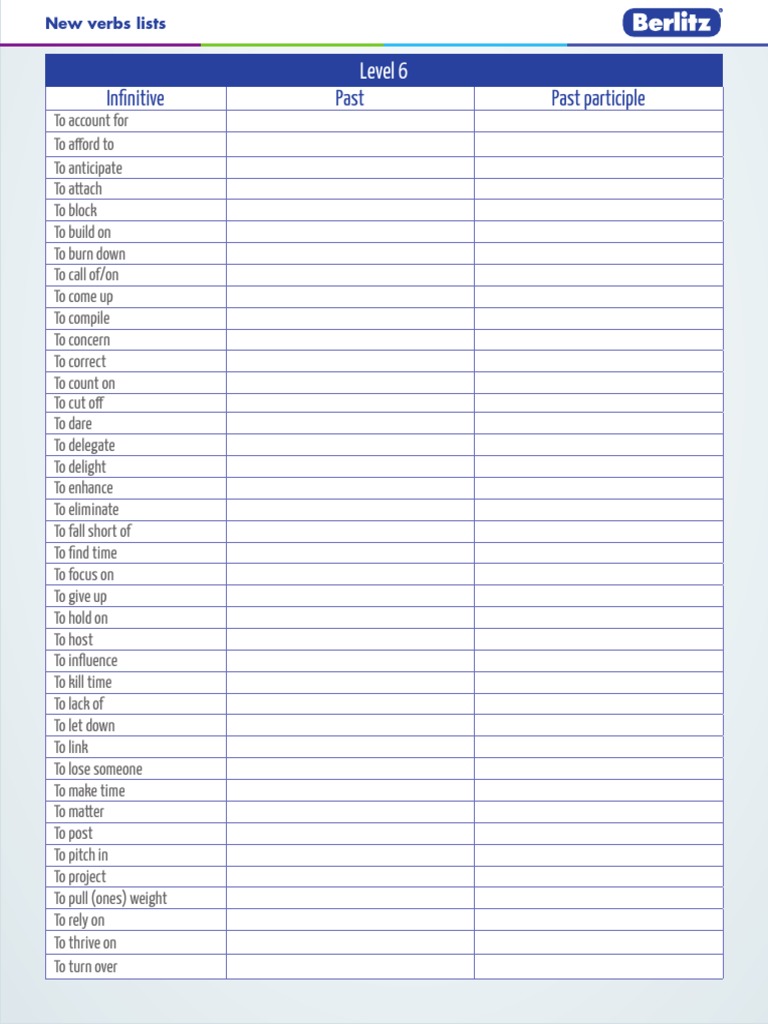 Berlitz Verbs 06 | PDF