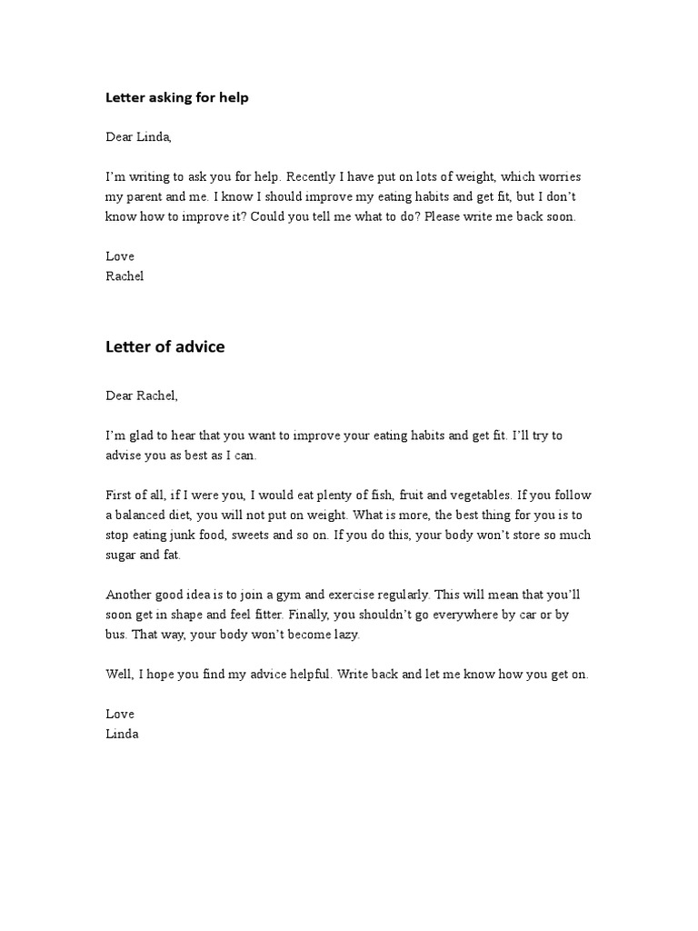 Letter Asking For Help | PDF