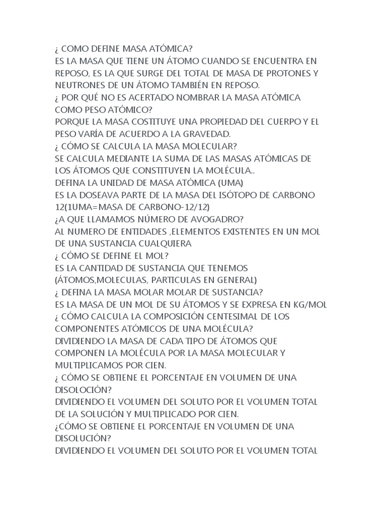 Como Define Masa Atómica | PDF