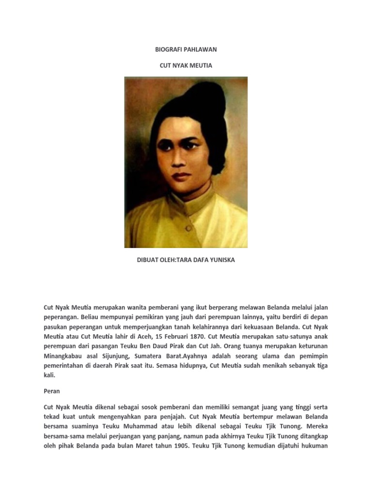 Biografi Cut Nyak Meutia | PDF