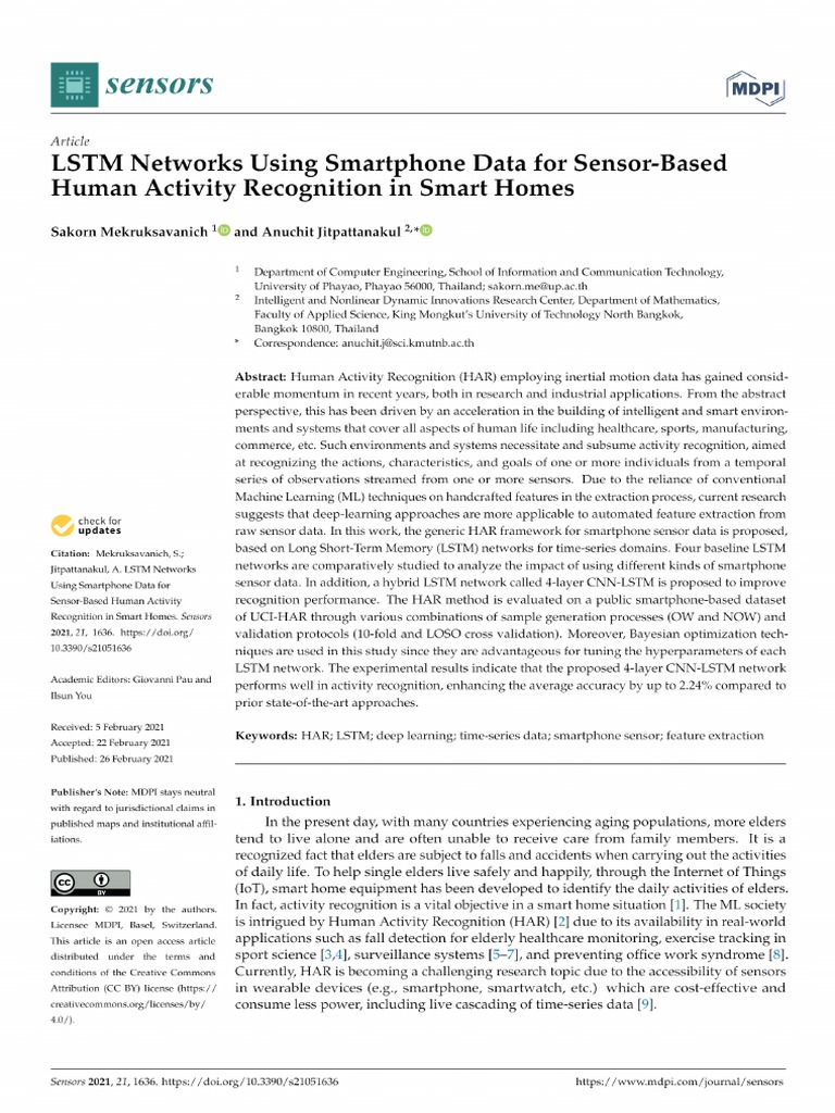 Lstm Networks Using Smartphone Data For Sensor Based Human Activity