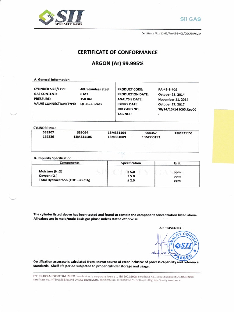 Coc Ar45 40L 11-05-Xi-14 | PDF | Chemical Industry | Equipment