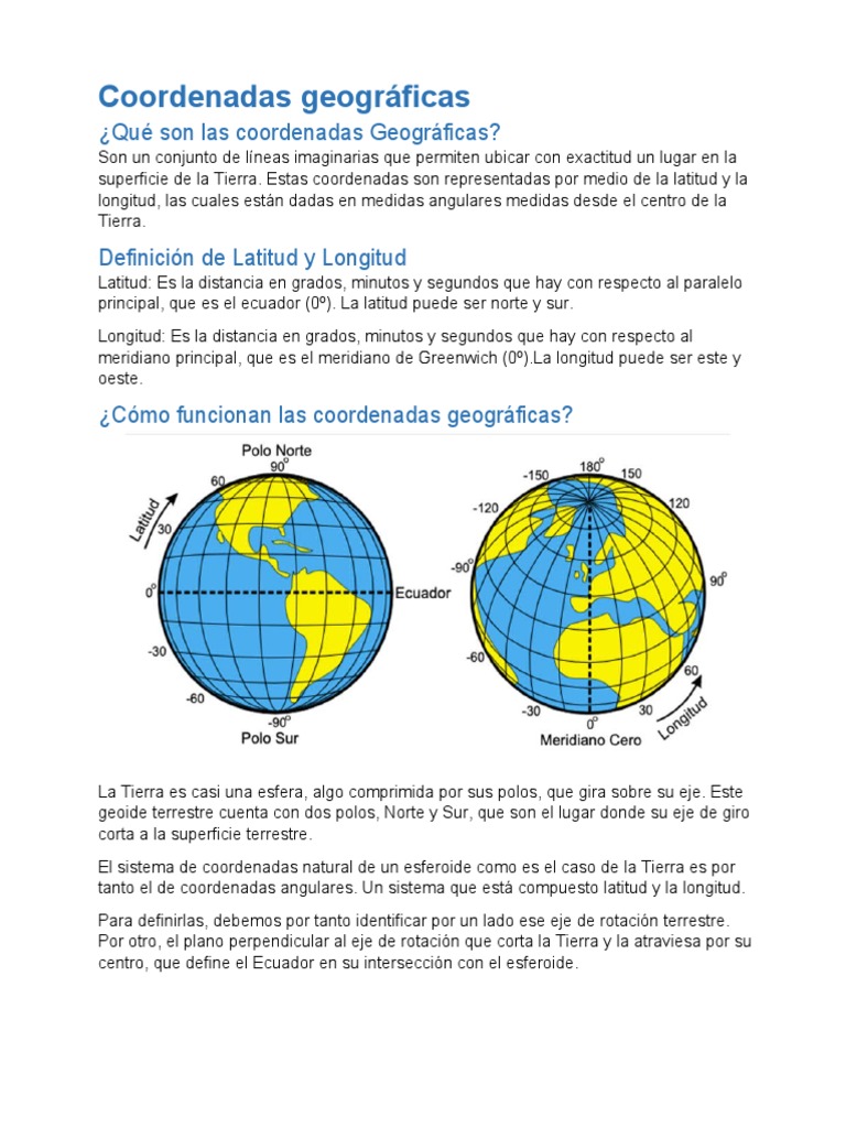 Mapamundi y Coordenadas Geográficas | PDF