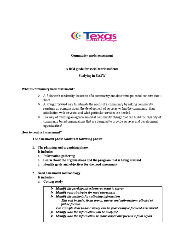 Need Assessment | PDF | Focus Group | Needs Assessment