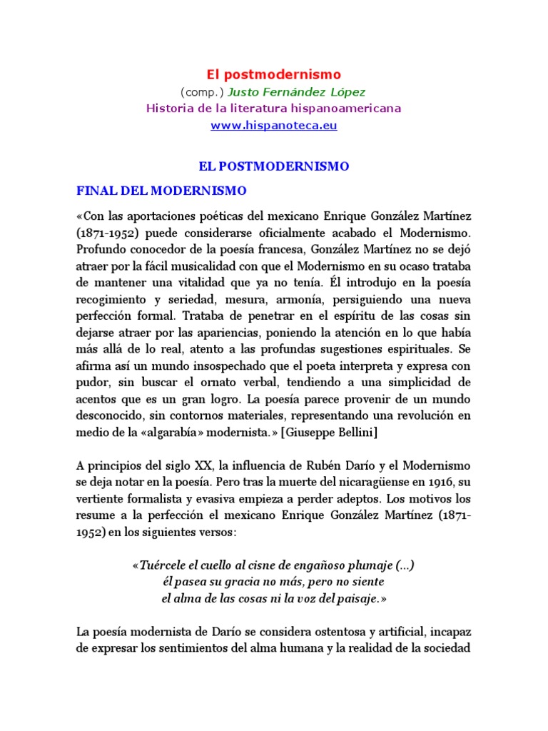 El Postmodernismo | PDF