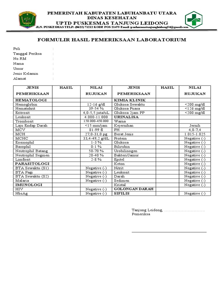 Pemeriksaaan Hasil Laboratorium | PDF