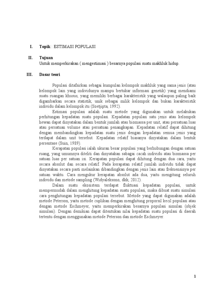 Estimasi Populasi (Pengling) | PDF